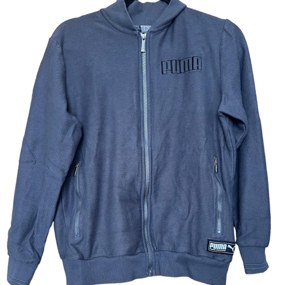 Puma | Jackets & Coats | Dark Grey Puma Full Zip Pique Weave Jacket ...